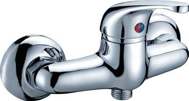 China Contemporary Brass 2 Hole Bathroom Faucet / Chrome Wall Mounted Automatic Shower Mixer for sale