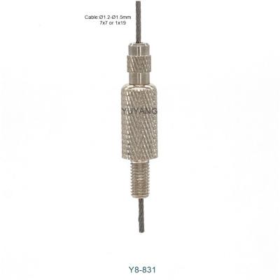 China M5 Diamond Knurled Side Exit Cable Gripper Nickel Plated Bottom Exit Grippers 9mm Diameter Safety for sale