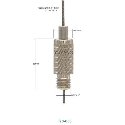 China Mesh Pattern Wire Rope Gripper Pressure Adjustable 9mm Diameter M8 Thread for sale