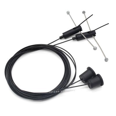 China Customzied Matte Black Cable Suspension Kits Panel Ceiling Wire Hanging Kit for sale