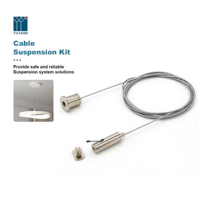 China Customized Cable Suspension Kit Suitable for Track Light, LED Lights Custom Length Steel Wire Hanging Cable Kit for sale