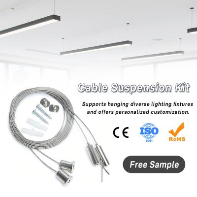 China Steel Wire Hanging Kits Suitable for Strip Lights, Track Lights Panel Lights Ceiling Mount Cable Gripper Suspension Cable Set for sale