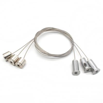 China Hot Selling Product Ceiling Fixing Light Suspension Set Custom Steel Wire Rope with Adjustable Hook Cable Gripper Hanging System for sale