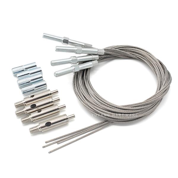 Quality Screw Ceiling Fixing Light Suspension Set Custom Steel Wire Rope with Adjustable Hook Cable Gripper Hanging System for sale