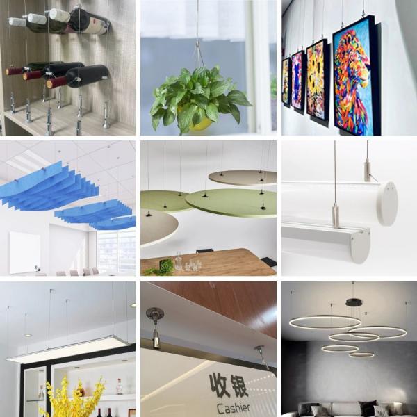 Quality Screw Ceiling Fixing Light Suspension Set Custom Steel Wire Rope with Adjustable for sale
