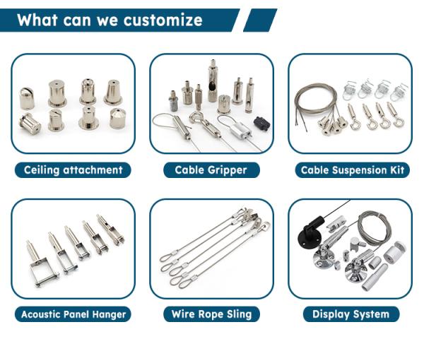 Quality Screw Ceiling Fixing Light Suspension Set Custom Steel Wire Rope with Adjustable for sale