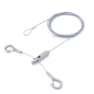 China Adjustable Cross Cable Suspension Kit with Hook for LED Light Picture Potted Mirror Y Hanging Wire Kit for sale