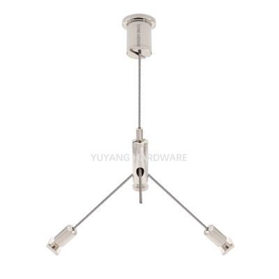 China LED Panel Cable Suspension Kit Custom Length Forked Wire Rope Hanging Cable Kit Y-shaped Cross Cable Gripper for sale
