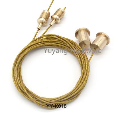 China Brass Ceiling-mounted Steel Cable Suspension Kit  Wire Rope Hanging Kit for Lighting for sale