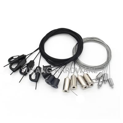 China Black  Zinc Alloy Braking Carabiner Hook Suspension Kit Ceiling Mounting for Ceiling Lamp LED Hanging System  Linear Light for sale