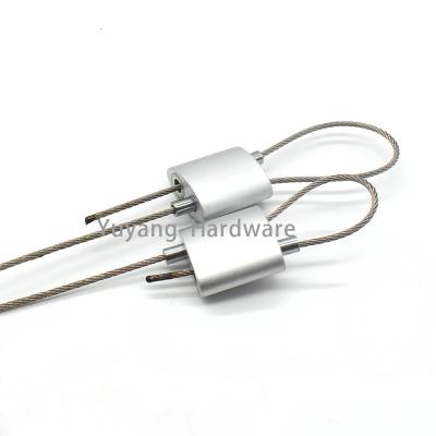 China Brass Wire Rope Clip Chrome Plated Cable Gripper Easy Install Wire Holder Lights Hanging Kit for sale