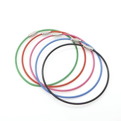 China Stainless Steel Cable Key Ring Loop Holder with Custom Coating Welding & Cutting Services AiSi Standard Security Cable for sale