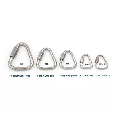 China M3.5 Mini Triangle Lock Wire Rope Clip 304 Stainless Steel with Brass Material High Efficiency Screw Gate Snap for sale