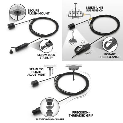 China Outdoor Signage Suspension Cable Gripper Kit 200kg 304 Stainless Steel Weatherproof Anti-Corrosion Hanging Set for sale