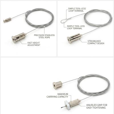 China Dual Cable Suspension Gripper Kit 110kg Steel Alloy Twin Cable Heavy Signage Billboard Ceiling Mount Set for sale