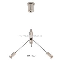 China Adjustable LED Light Cable Suspension Kit with Brass Wire Grippers Ceiling Hanging System Complete Set for sale