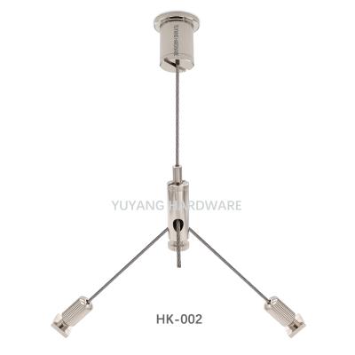 China Adjustable LED Light Cable Suspension Kit with Brass Wire Grippers Ceiling Hanging System Complete Set for sale