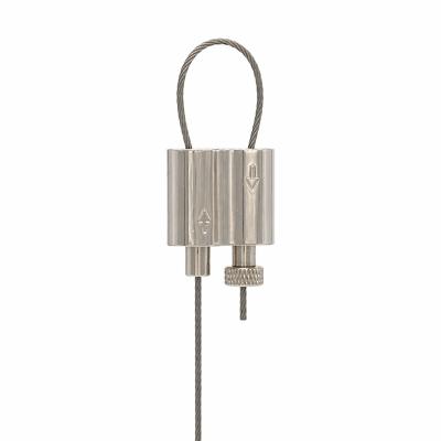 China Chandelier Looping Gripper Kits Heavy Duty Overhead Lighting Parts Cable Looping Gripper 1.5-2.5mm 50kg / 110lbs Polished Nickel Closed Loop Wire Rope Clamp for sale