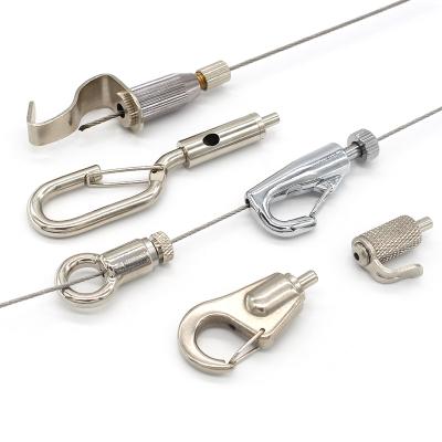 China 360 Degree Triple‑Ball Swivel Cross Cable Gripper 3.0mm Anti‑Tangle Rotating Wire Rope Suspension Clamp for sale