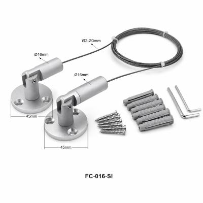 China Cafe Restaurant Hanging Menu Board Cable Display System Stainless Steel Ceiling Mounted Sign Suspension Kit for sale
