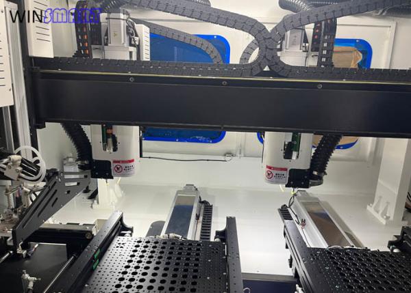Max 100.000 giri al minuto Alta velocità doppio tavolo Inline PCB Router Machine Precisione ± 0,05 mm