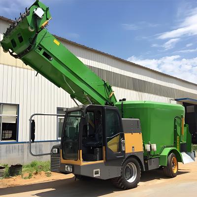 China Farm Self‑Propelled TMR Mixer Spreader With Silage Reclaimer Integrated Silage Pile Taking Mixing Feeding Machine for sale