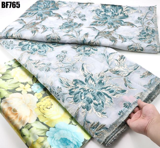 2023 African Brocade Fabric Jacquard Damask Design Brocade Jacquard Fabric High Quality For Party Wedding Dress