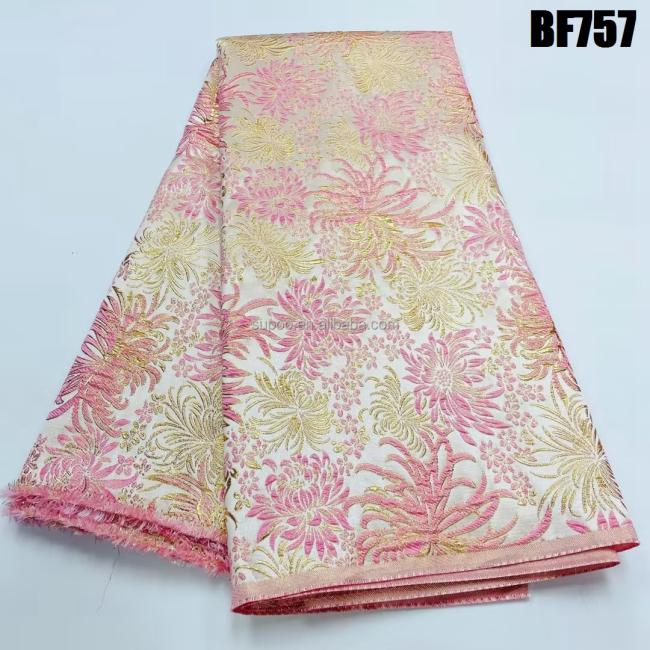 Supoo 2023 Hot selling factory price silk brocade jacquard fabric satin jacquard brocade fabric tibetan brocade fabrics