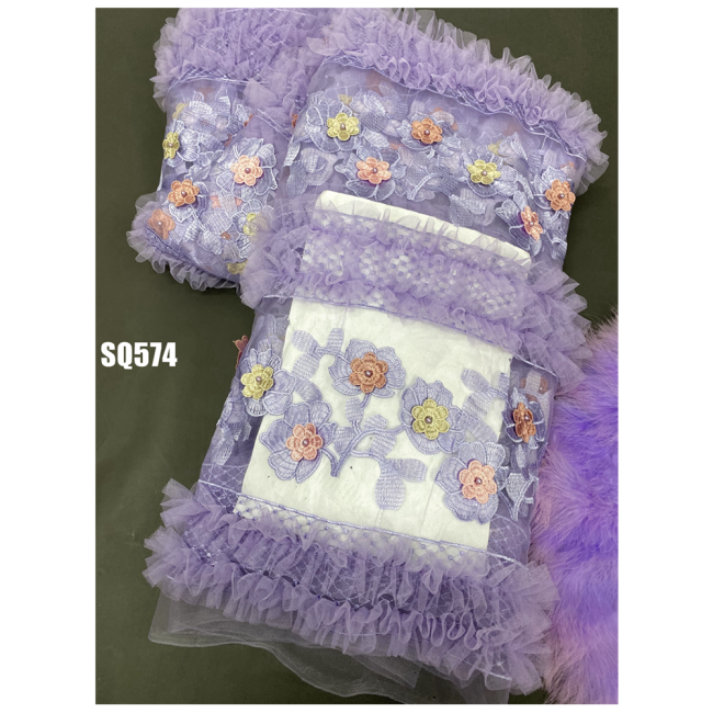 Popular Mesh 3D flowers lace embroidered applique flower net lace french lace