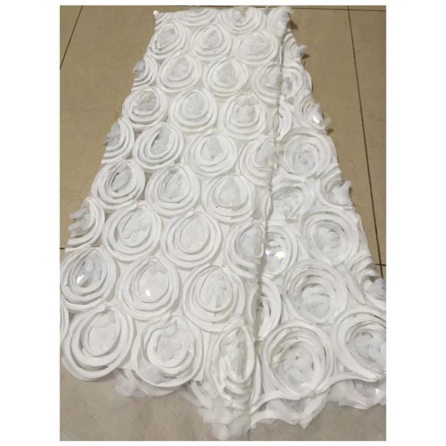 Popular 3d flowers embroidery lace fabric french /african lace fabric