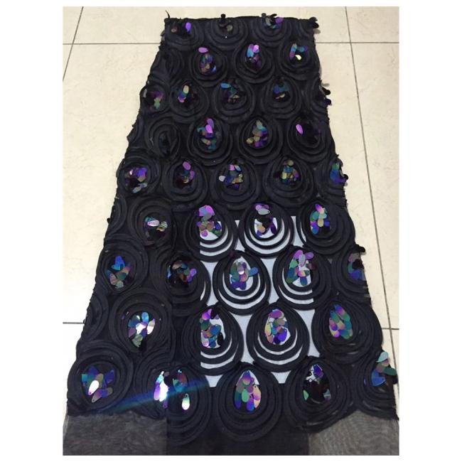 Popular 3d flowers embroidery lace fabric french /african lace fabric