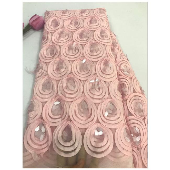 Popular 3d flowers embroidery lace fabric french /african lace fabric