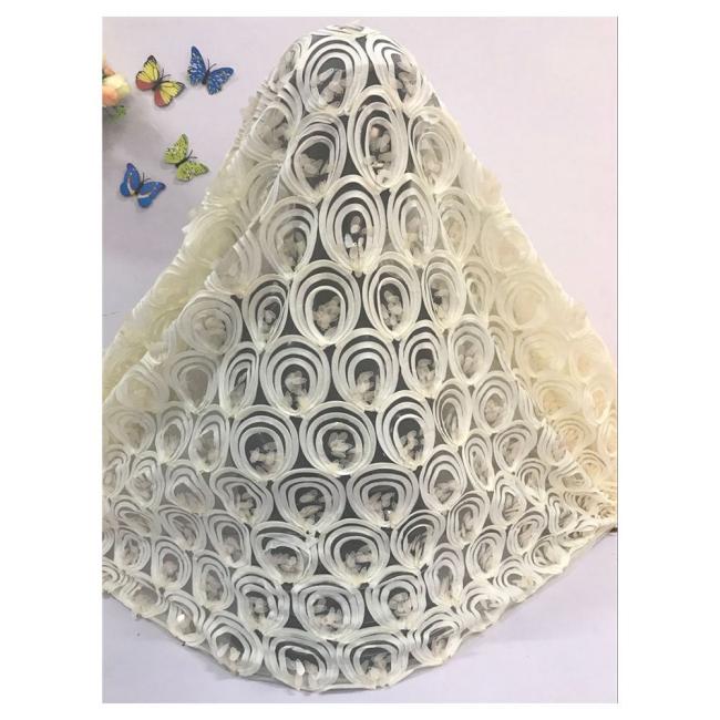 Popular 3d flowers embroidery lace fabric french /african lace fabric
