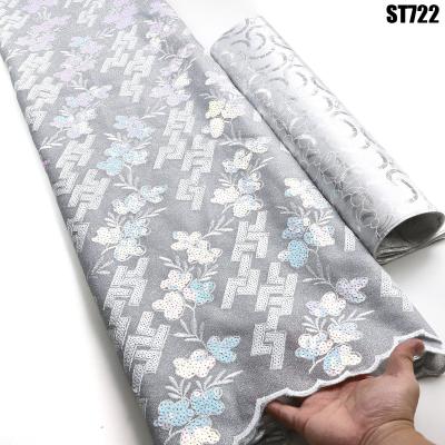 China Embroidered African French Velvet Lace Fabric for Sequins Velvet Tulle Lace Dress for sale