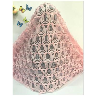 China Popular 3d flowers embroidery lace fabric french /african lace fabric for sale