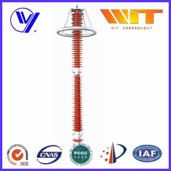 Quality 220KV Red Transmission Line Surge Arrester , Composite Polymer Lightning Arrestor for sale
