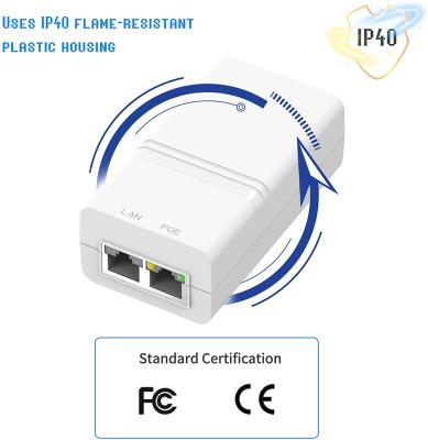 Cina Potere passivo 15w dell'iniettore 48vdc 320ma di gigabit 802.3af Poe in vendita