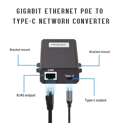 Cina convertitore di Ethernet del separatore del Usb C di 44-57vdc Poe in vendita