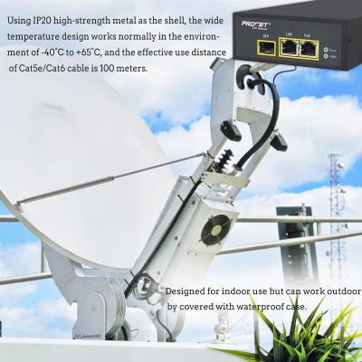 China Fiber Converter 802.3bt Poe Injector Gigabit Data Rates Metal Case Surge Protector Te koop