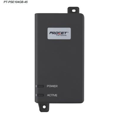 China 1 porta Gigabit 802.3 Bt Poe++ Iniettore 45w 55vdc 0.82a Uscita for sale