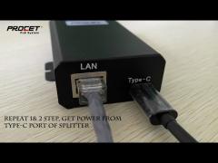 5V bis 20V 50W USB-C PoE Splitter per computer / telefono portatile