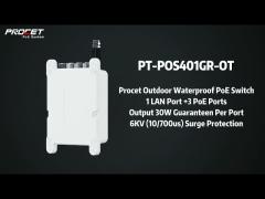 30W Gigabit 4 PORT 802.3AT Outdoor PoE Switches