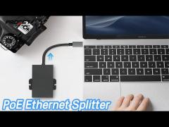 Small PoE Ethernet Splitter USB Type C 5 - 20V IP40 For Power / Data