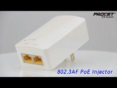 Midspan 802.3AF PoE Injector 1 Port IP40 Indoor Wall Mounted For Wireless APs