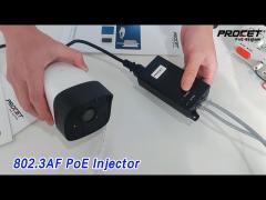 Indoor 802.3AF PoE Injector 15W Single Port Gigabit For Network Camera