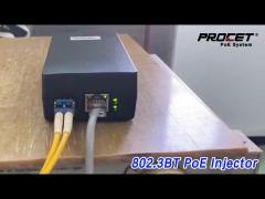 PDs 60W 802.3BT PoE Injector Gigabit Ethernet Camera For Base Stations