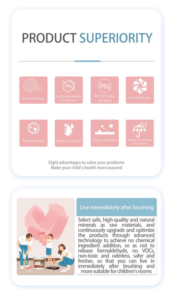 Purify Air A1 Grade Fireproof Breathable Decompose Formaldehyde Eco-Frendly Mineral Inorganic Coating