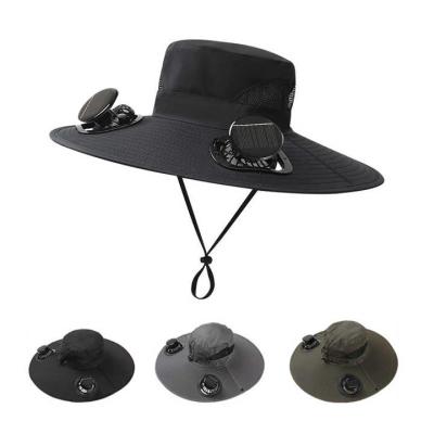 China New Style Popular Cooling UV Protection Summer Outdoor Work Sun Protection Hat Solar Fan Hat With Two Solar Fans for sale