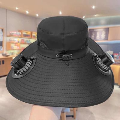 China OEM Solar Fan Hat Solar Cooling Fan Hat - Wide Brim Bucket Hat for Fishing, Hiking and Outdoor Sun Protection for sale