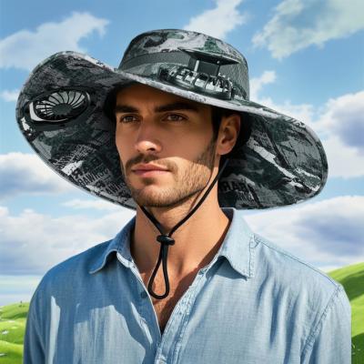 China Hot Sale Waterproof  Camping Fishing Solar Panel Hats Cooling Solar Powered Fan Hat for sale
